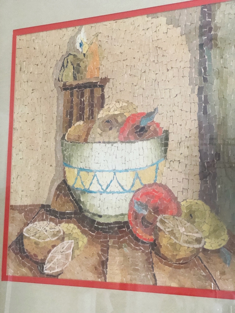 Vintage Mid Century Mosaic Collage Still Life Original Art of | Etsy