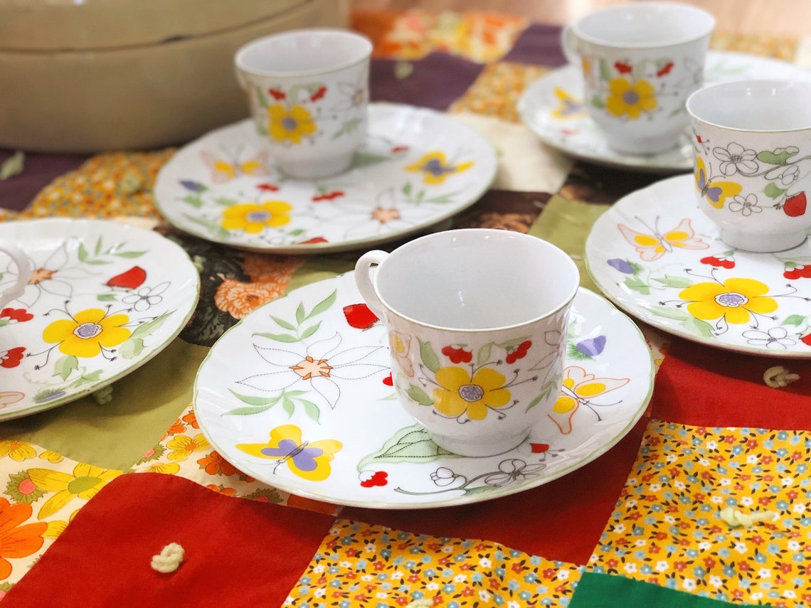 Vintage Taste Setter by Sigma Snack Plates and Teacups in | Etsy