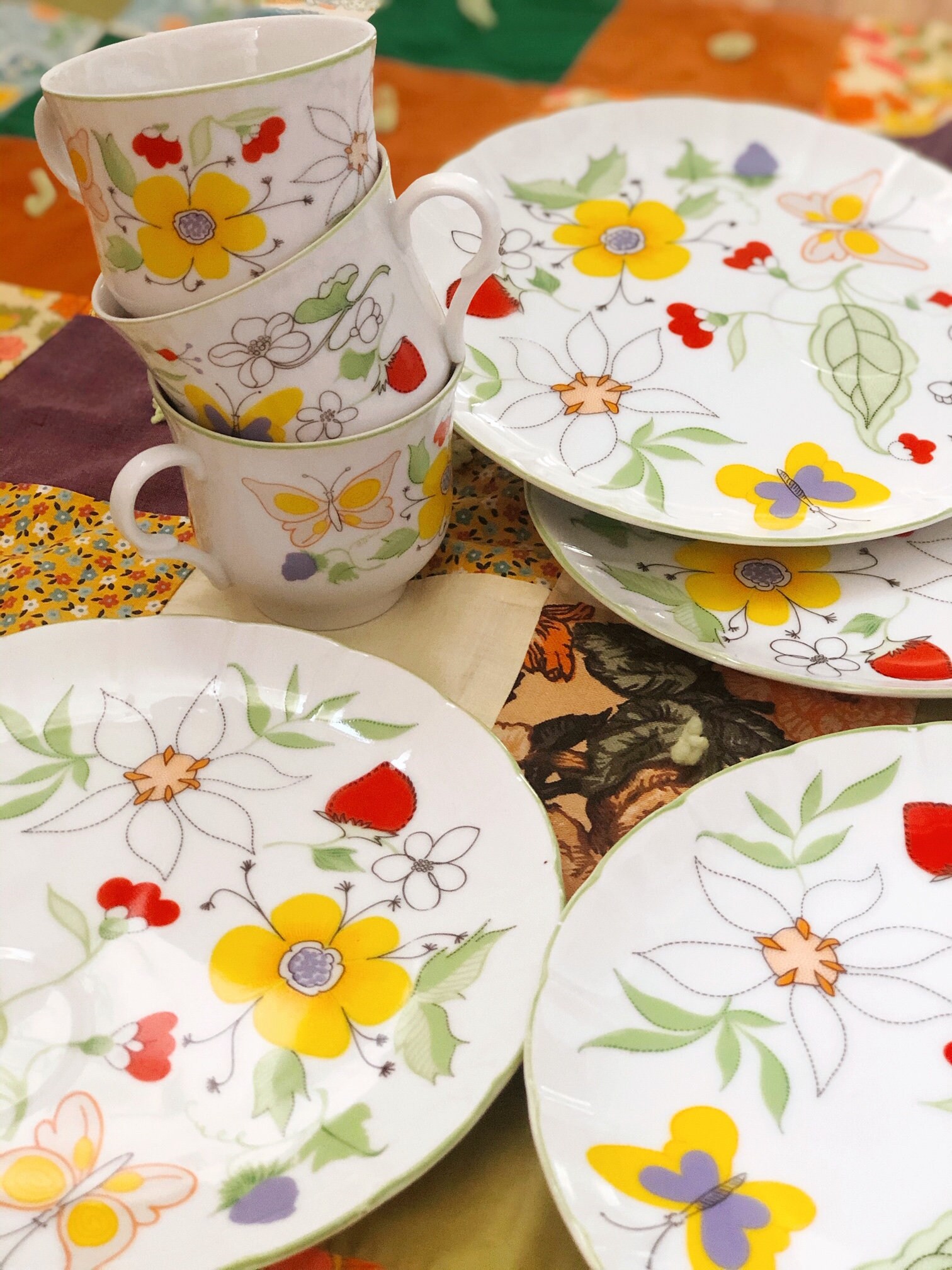 Vintage Taste Setter by Sigma Snack Plates and Teacups in | Etsy