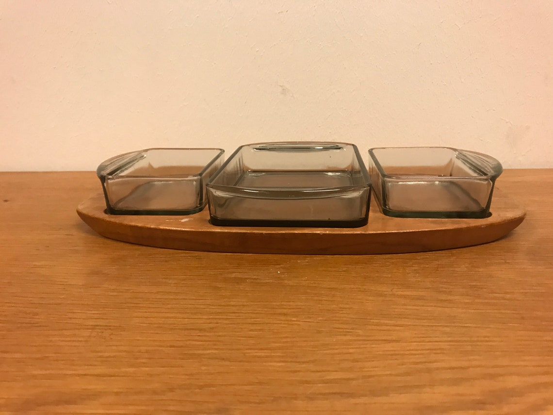Mid Century Danish Teak Wood Condiment / Appetizer Tray 3 - Etsy