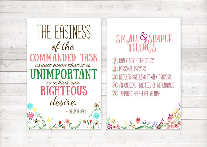 Small and Simple Things: LDS Yw Lesson Printable Handout, Lds Art ...