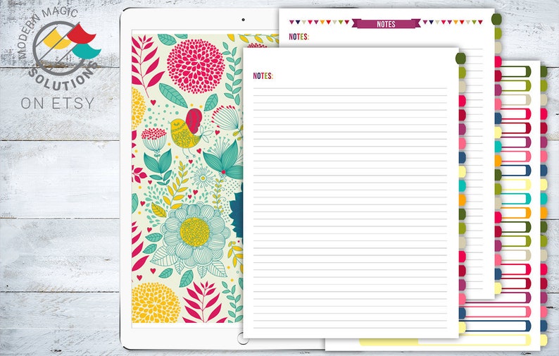 Digital Notebook for Goodnotes & Notability With Floral Cover- Digital ...