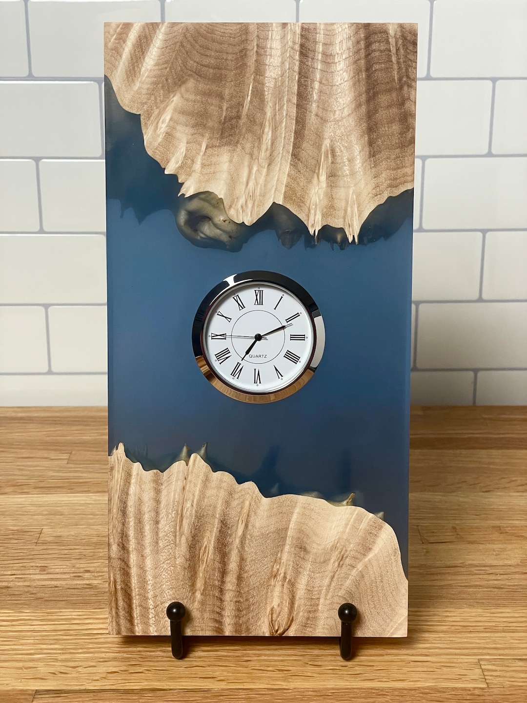Maple Burl Resin Sculpture Clock - Live Edge - Battery Powered - Etsy