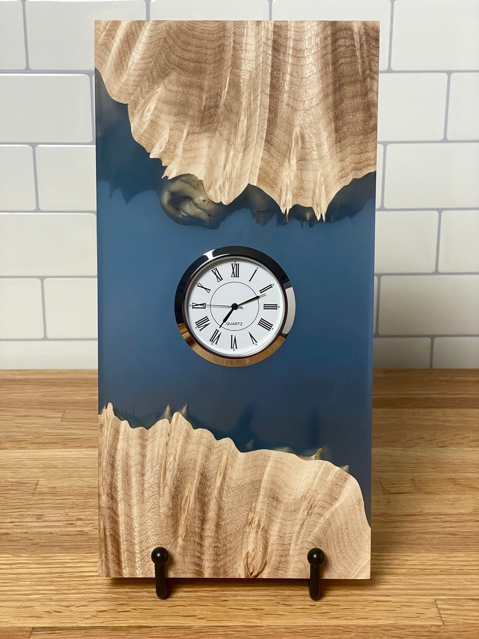 Maple Burl Resin Sculpture Clock - Live Edge - Battery Powered - Etsy