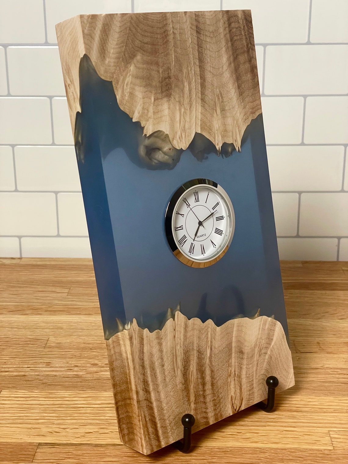 Maple Burl Resin Sculpture Clock - Live Edge - Battery Powered - Etsy