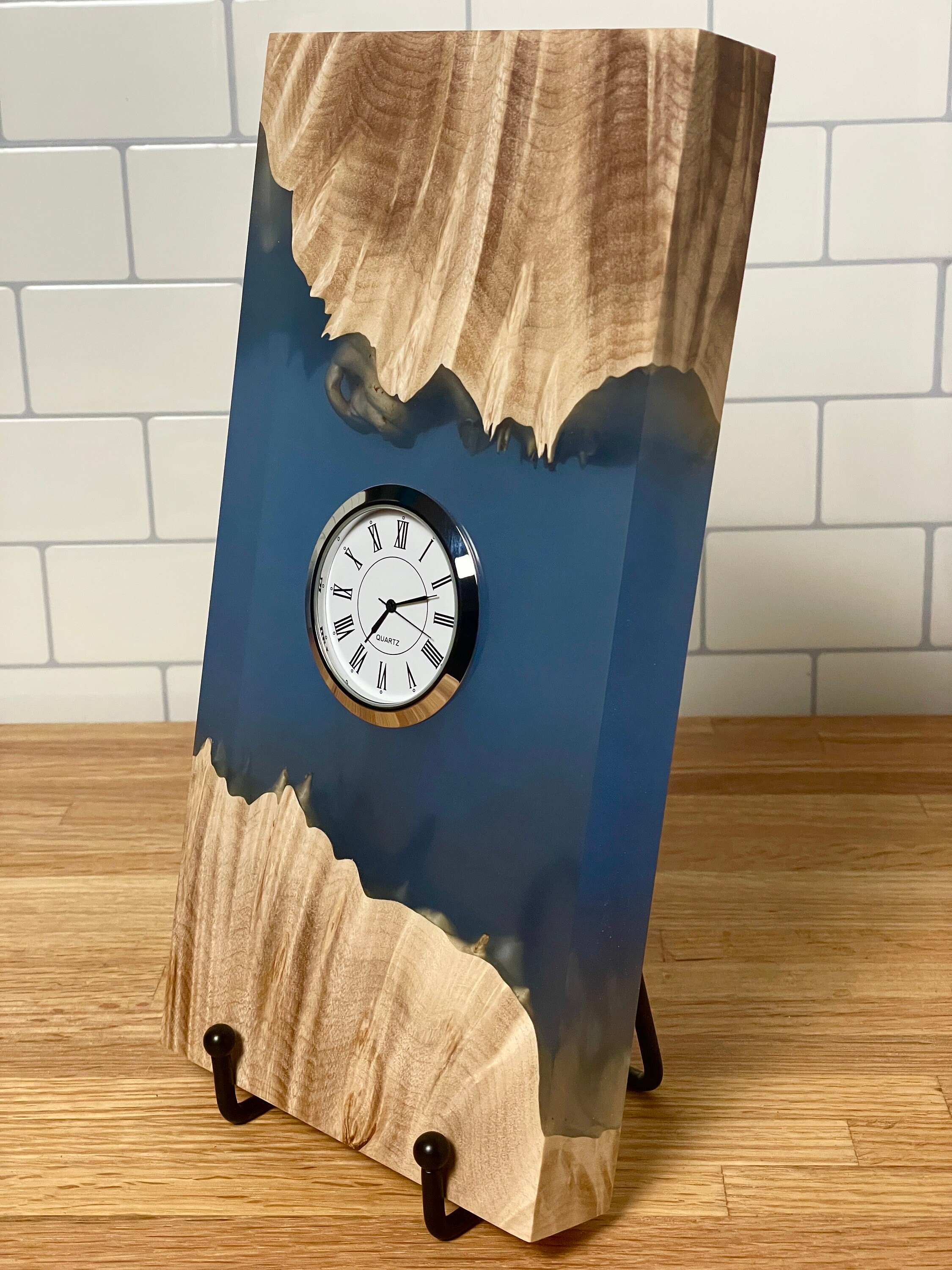 Maple Burl Resin Sculpture Clock - Live Edge - Battery Powered - Etsy