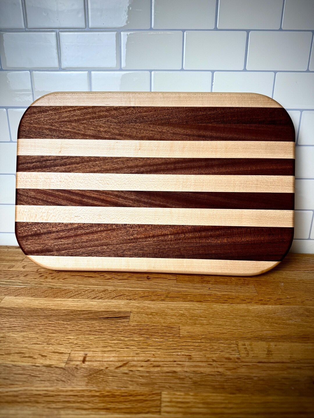 Maple and Sapele Edge Grain Cutting Board - Etsy