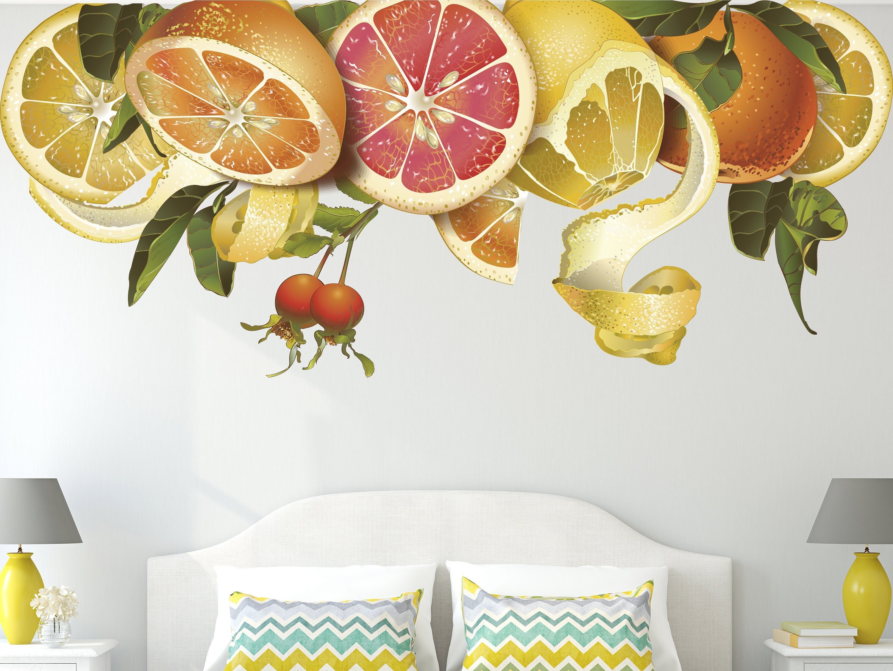 Citrus Fruits Wall Decals - Fruits Colorful Wall Sticker - Prints for ...