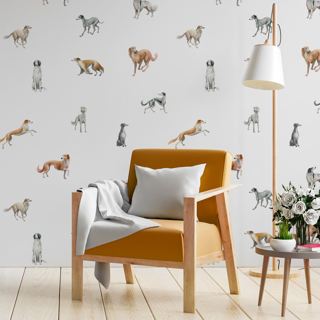 Dog Wallpaper With Pattern Dog Peel and Stick, Unique Vinyl Wall ...