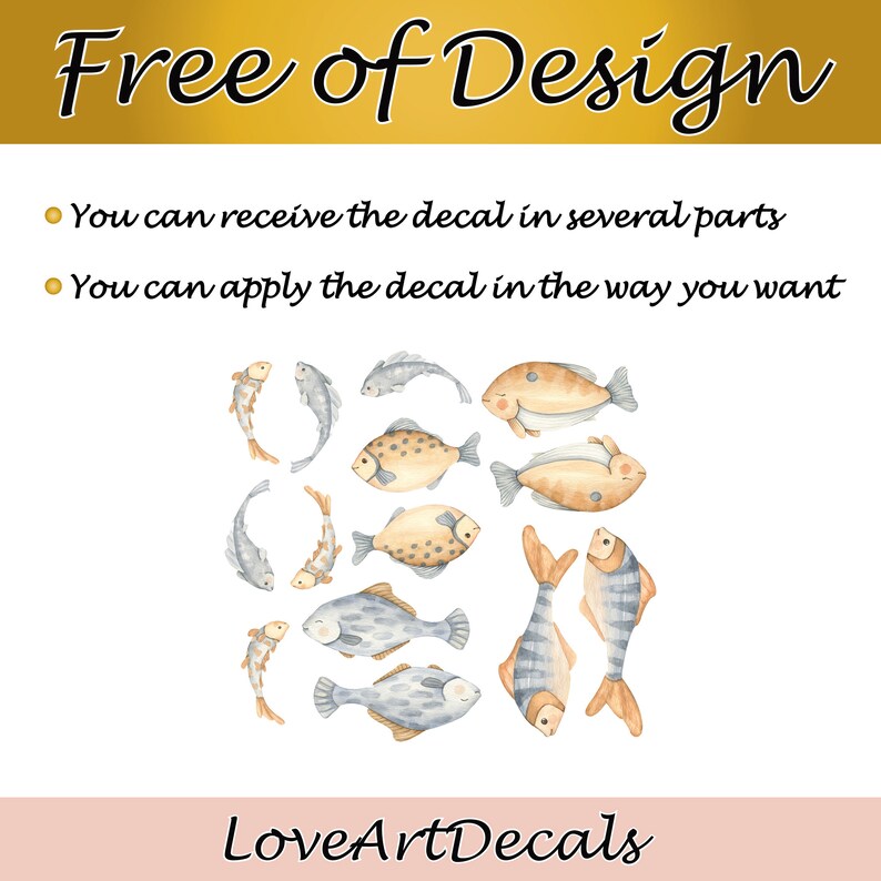 School of Fish Wall Decal, Sea World Wall Decal Set Fish, Kids Stickers ...