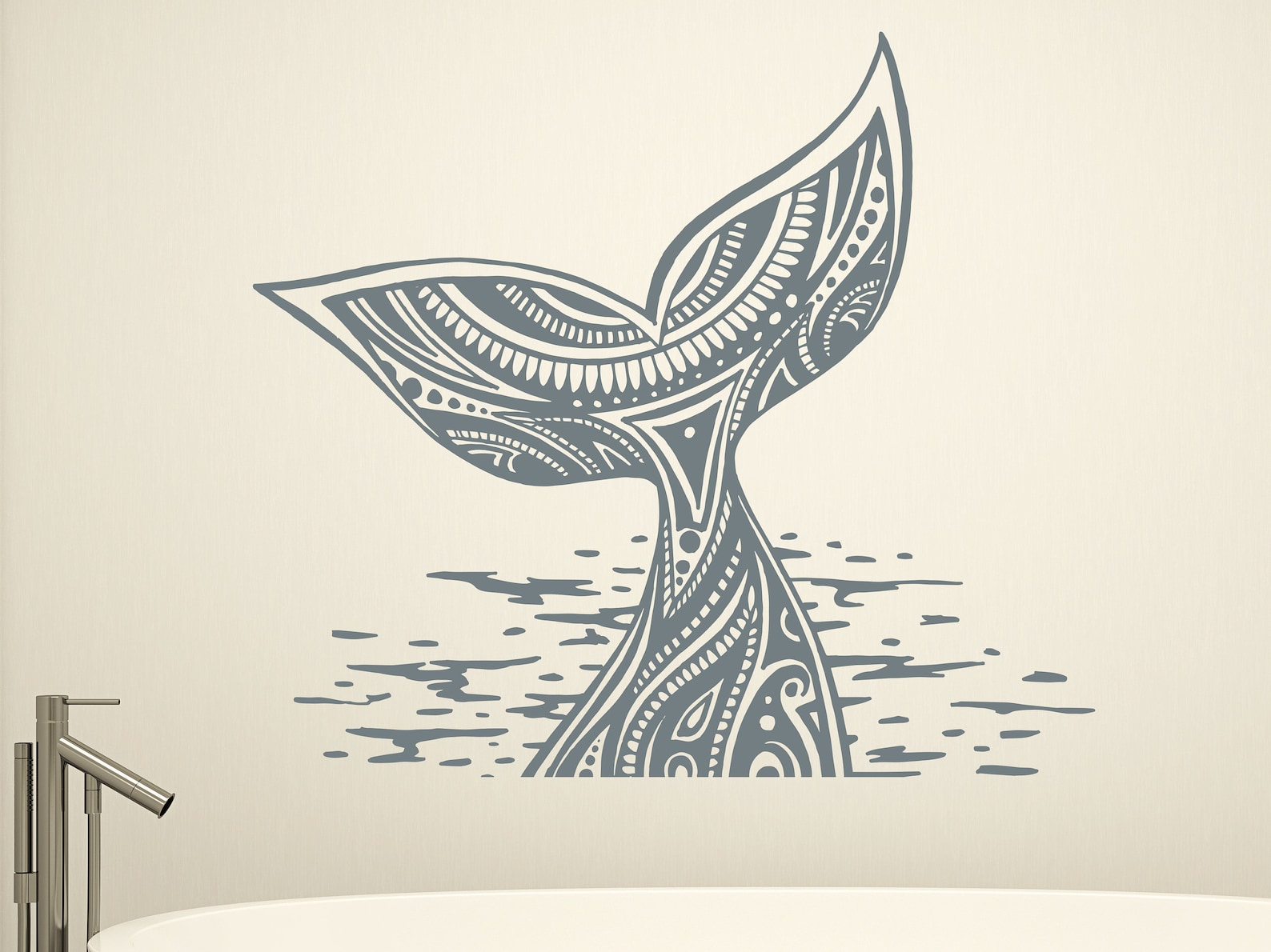 Whale Tail Decal Wall / Nautical Bathroom Decals / Nautical | Etsy