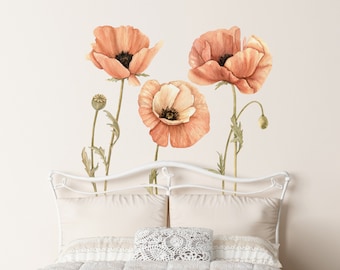 Large Poppy Wall Decal - Etsy