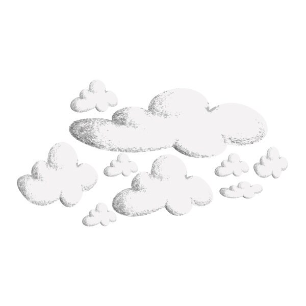 Clouds Wall Decals Watercolor Cloud Decal Set of 9 Cloud | Etsy