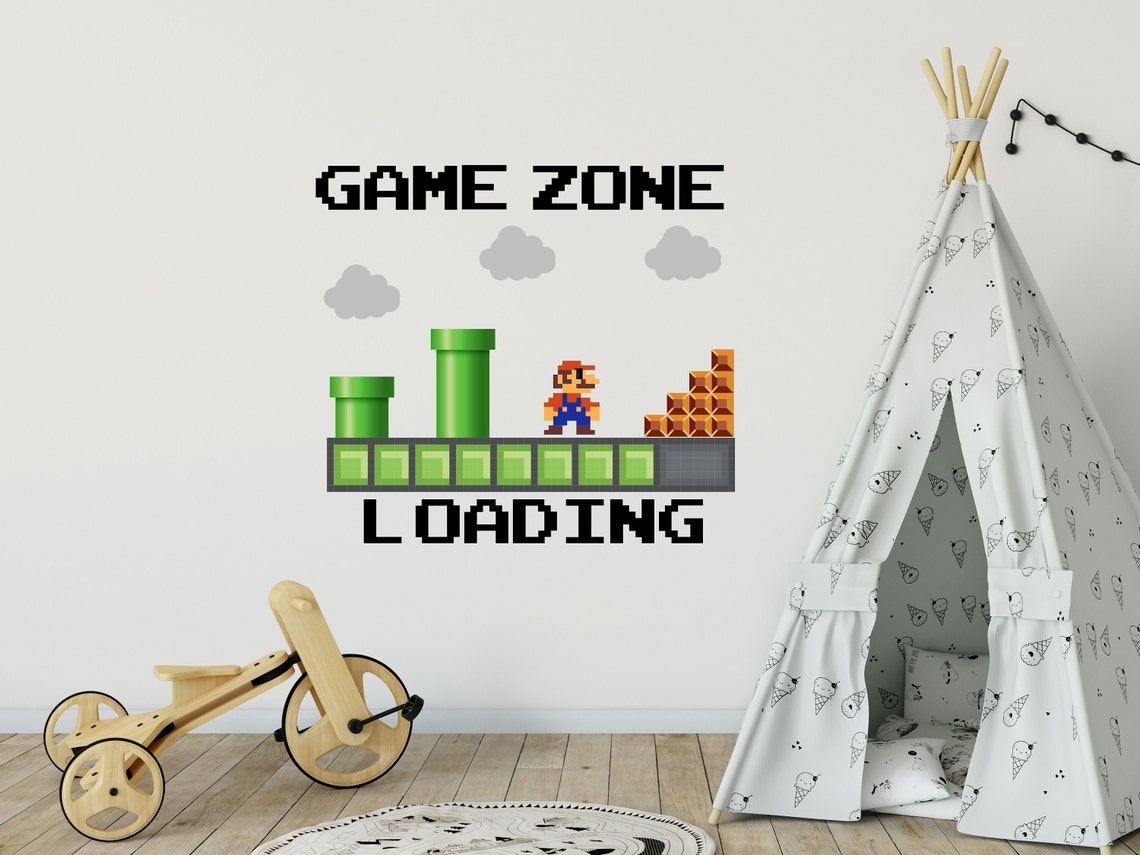 Game Zone Loading Wall Decal. Video Game Wall Decal. Playroom Wall ...