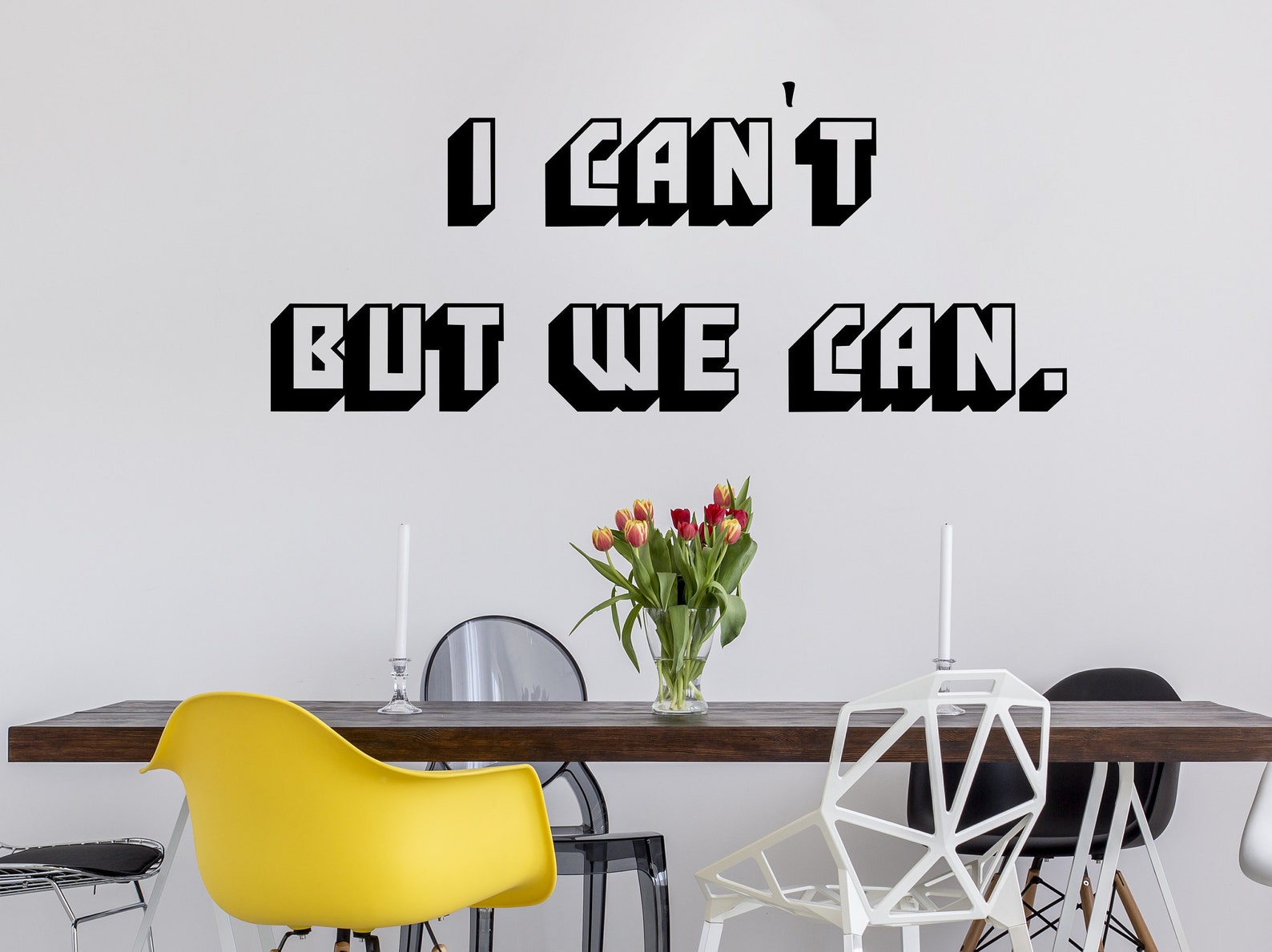 I Can't but We Can Quote Wall Decal. Motivation Quote - Etsy