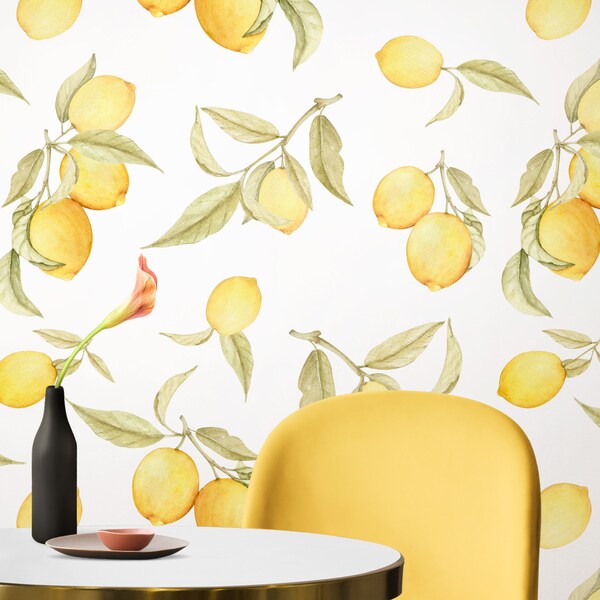 Lemon Wallpaper - Etsy