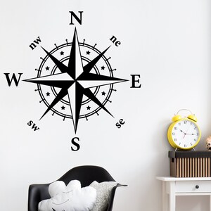 Compass Vinyl Sticker / Compass Wall Decals / Nautical Nursery - Etsy