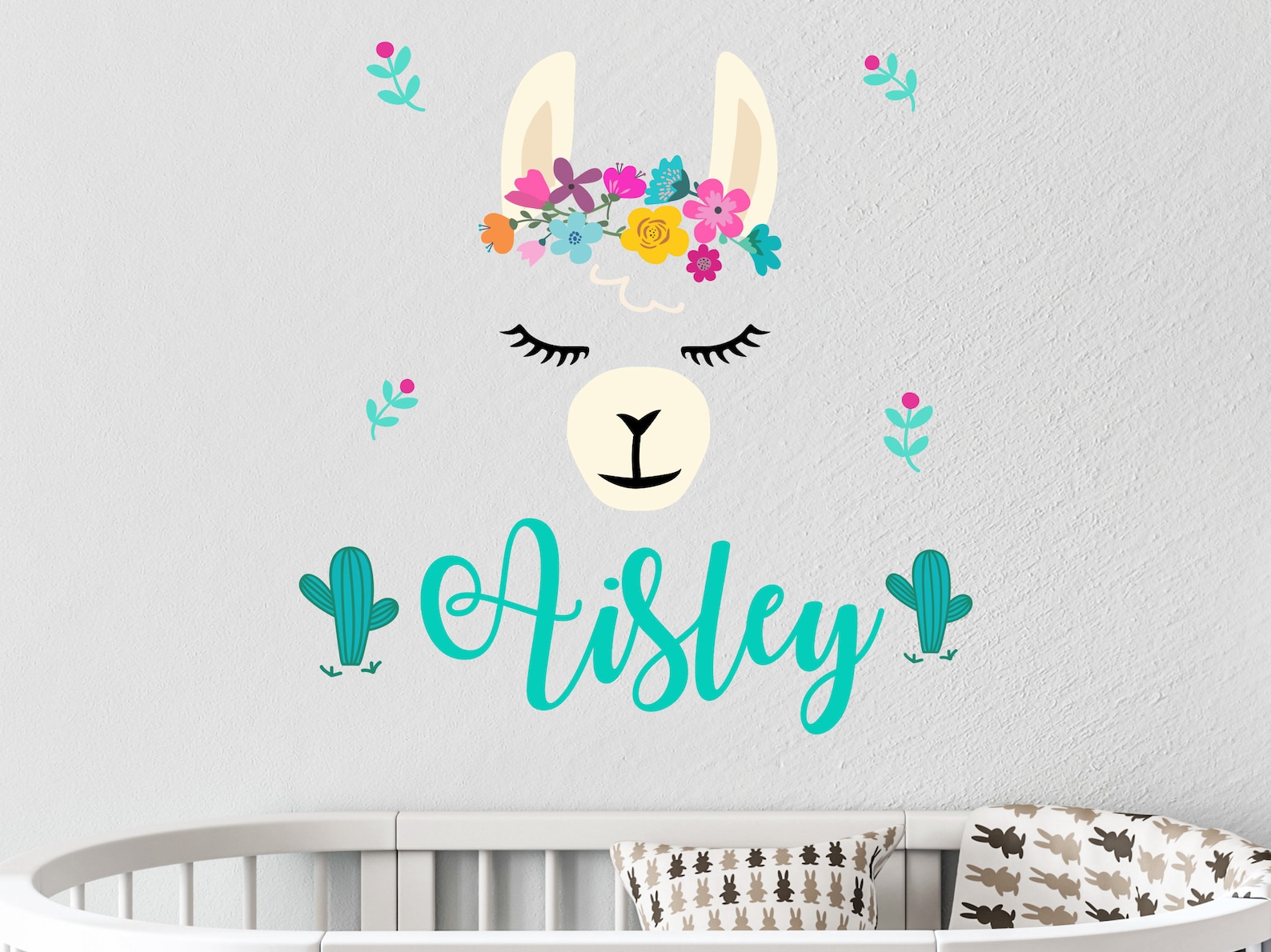 Llama Wall Decal / Personalized Girls Name Decals / Alpaca - Etsy