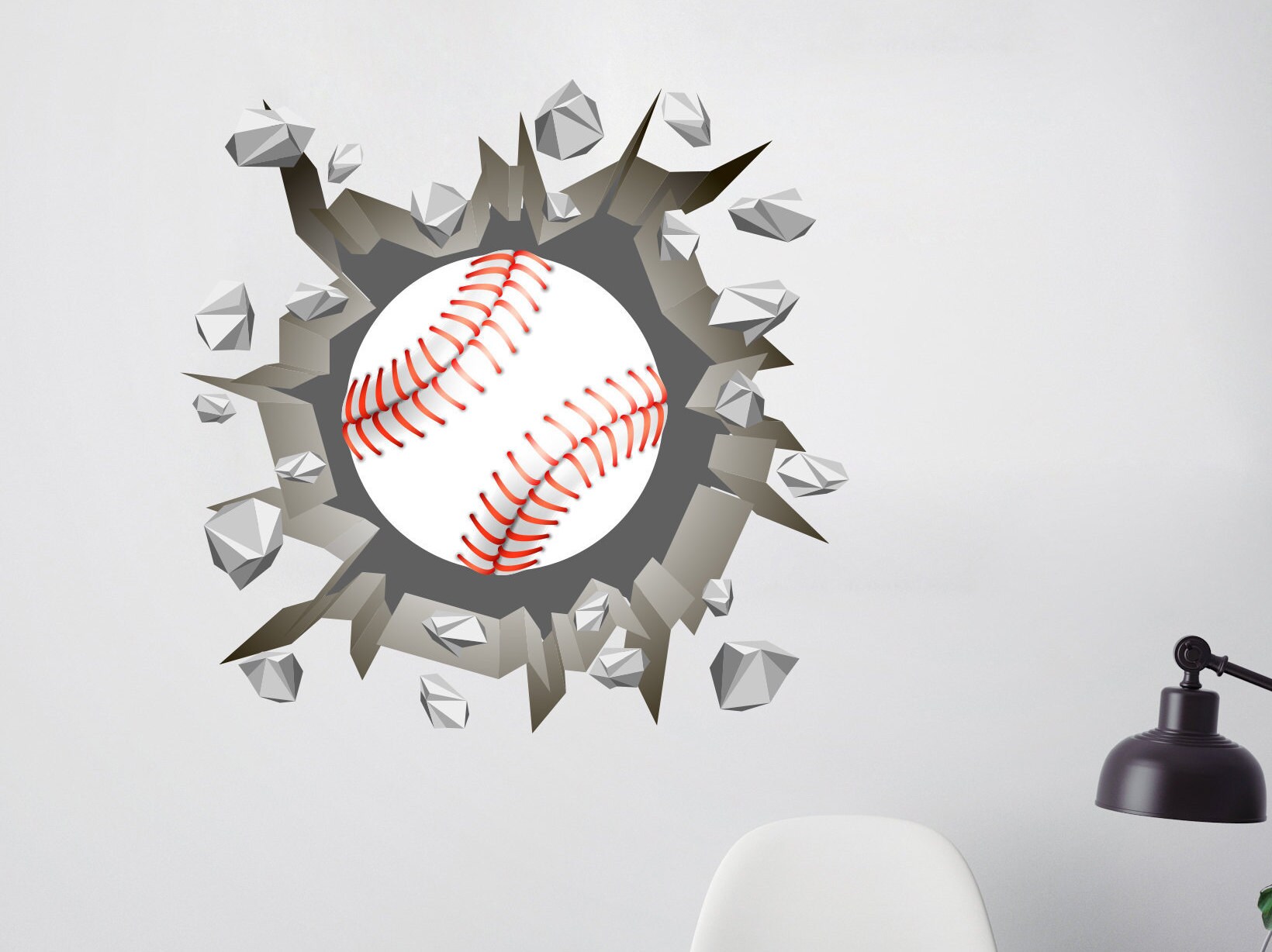 Baseball Ball Smashed Wall Decals Sports Wall Decal | Etsy