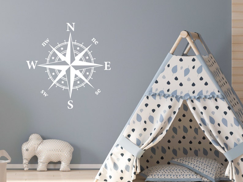 Compass Vinyl Sticker / Compass Wall Decals / Nautical Nursery - Etsy