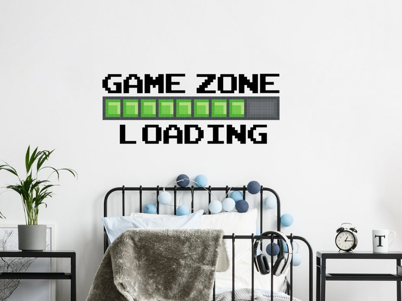 Game Zone Loading Wall Decal. Video Game Wall Decal. Playroom | Etsy