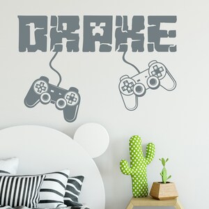 Gamer Custom Name Wall Decal - Personalized Name Boy Wall Sticker ...