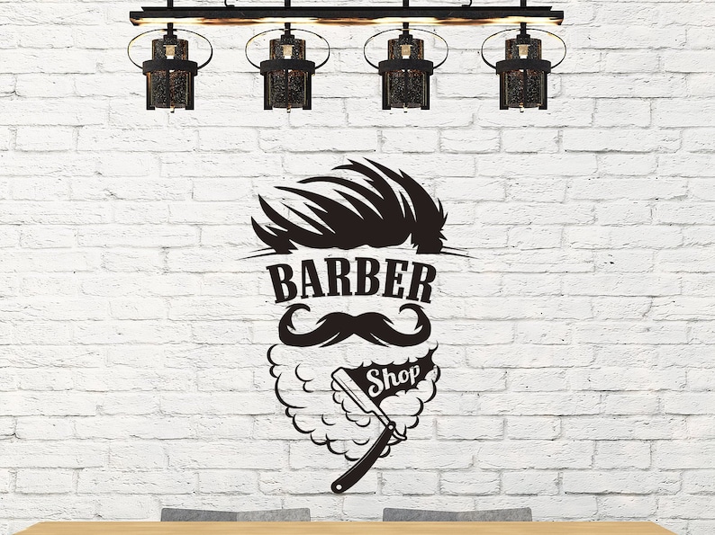 Barbershop Sign Wall Decals. Barber Shop Decals. Man Salon Haircut ...