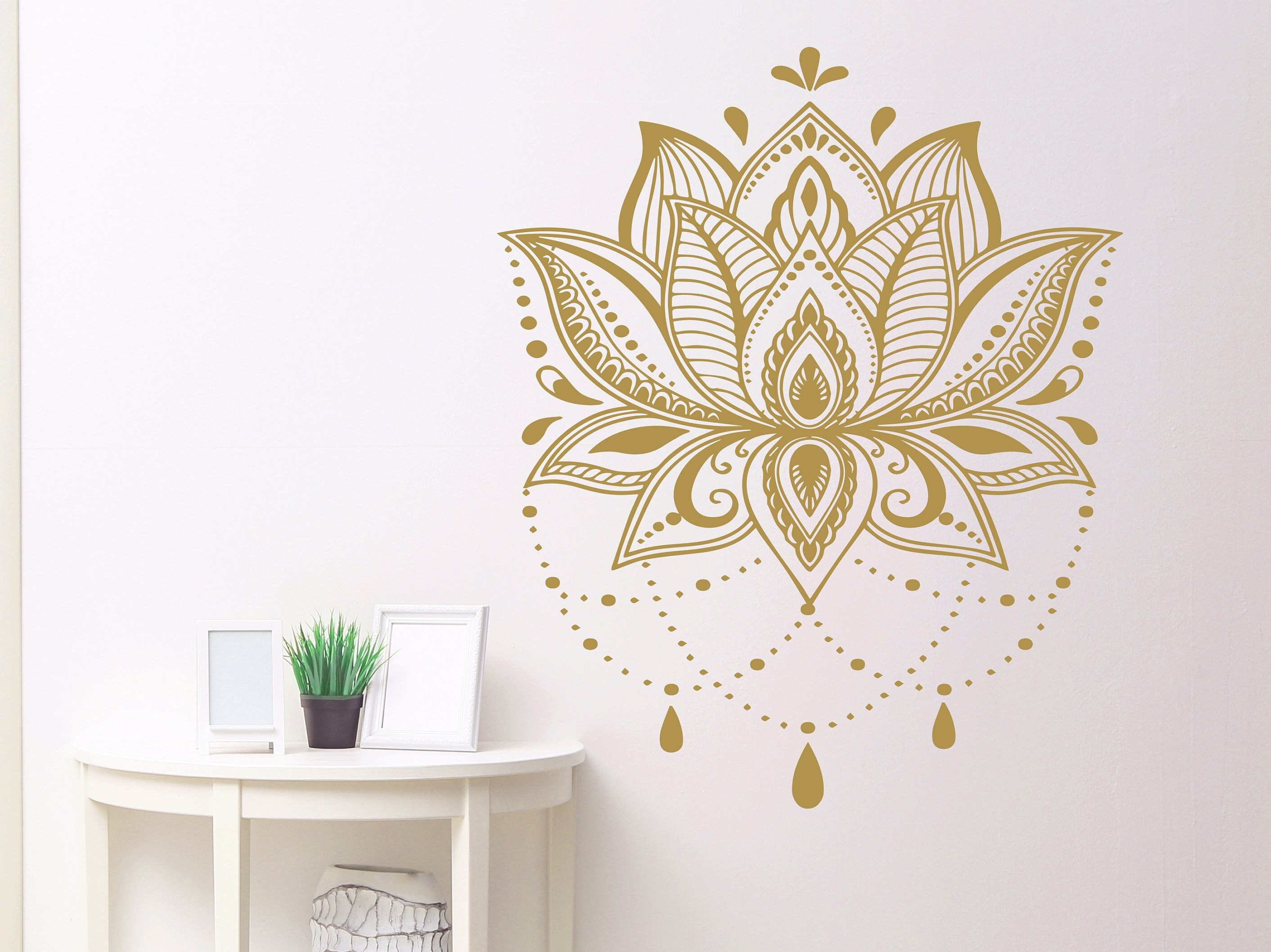 Lotus Mandala Wall Decal. Lotus Decals. Mandala Wall Decal. - Etsy