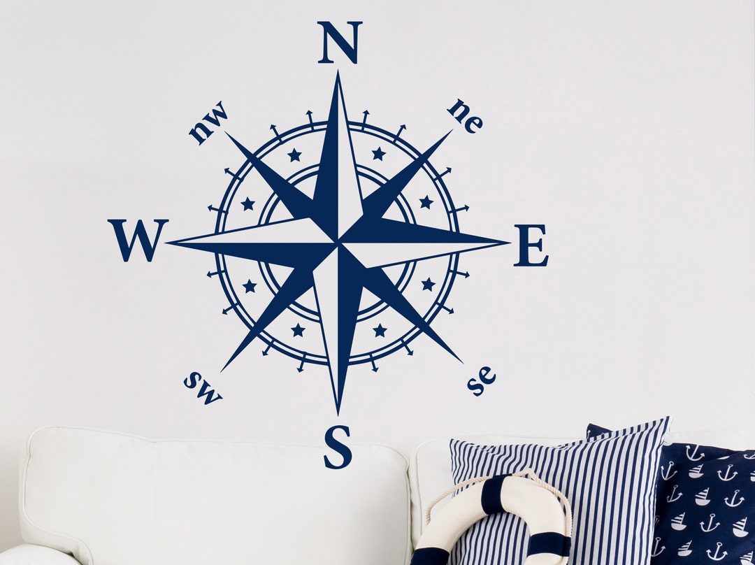 Compass Vinyl Sticker / Compass Wall Decals / Nautical Nursery - Etsy