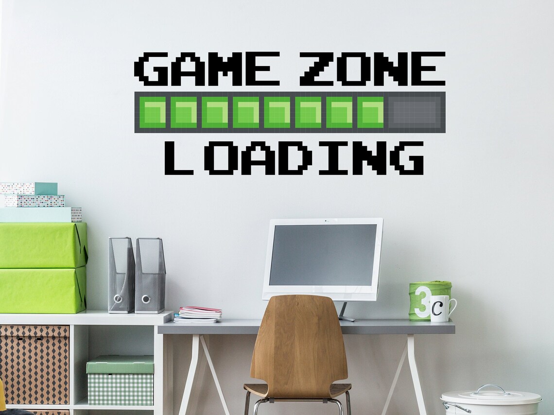 Game Zone Loading Wall Decal. Video Game Wall Decal. Playroom | Etsy
