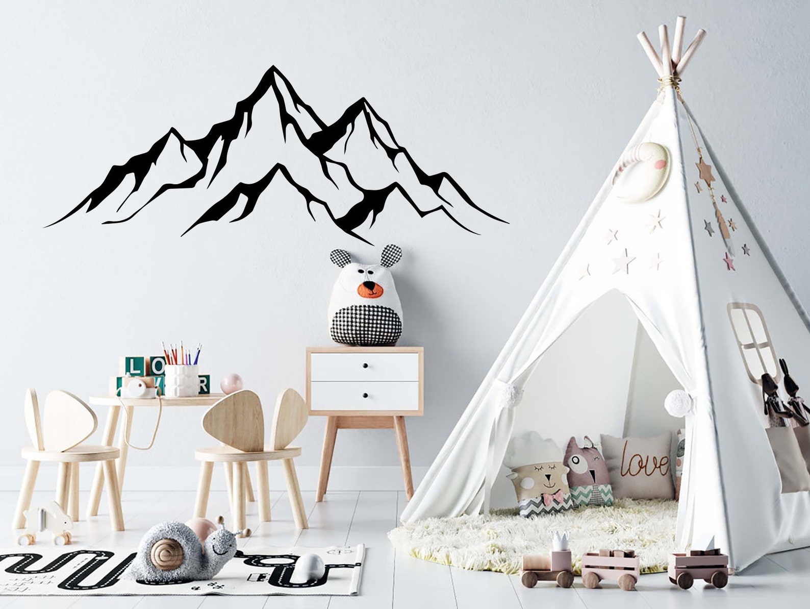The Mountains Decal. Rustic Home Decor. Travel Wall Decal. - Etsy