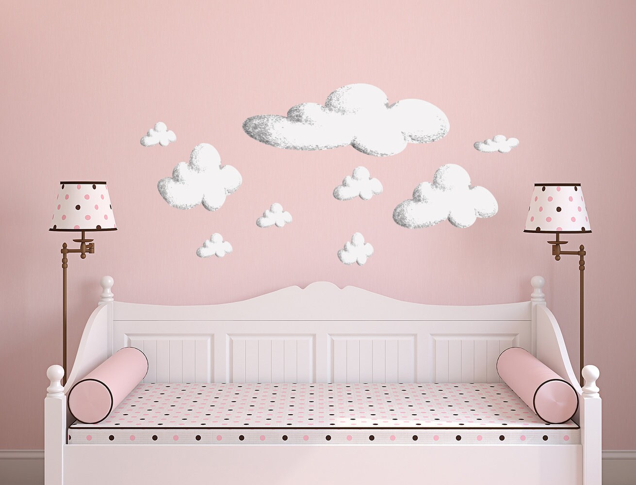 Clouds Wall Decals - Watercolor Cloud Decal - Set of 9 - Cloud Nursery ...