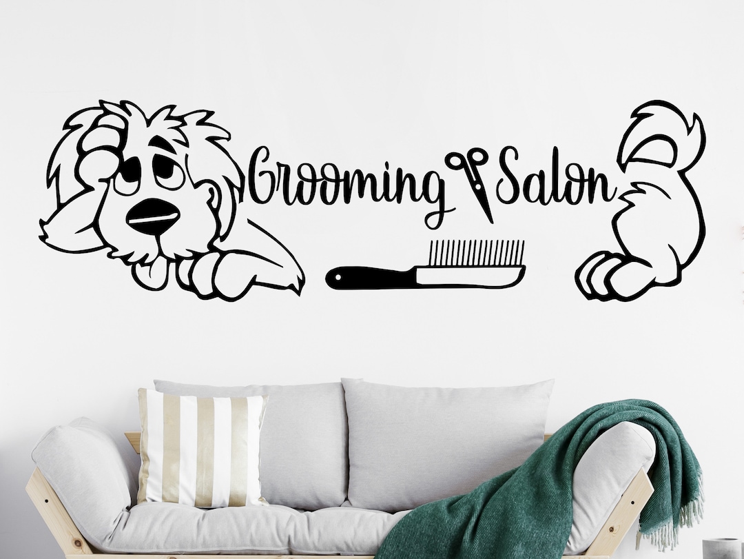 Grooming Salon Wall Decals. Comb. Scissors. Dog Decal. Grooming Salon ...