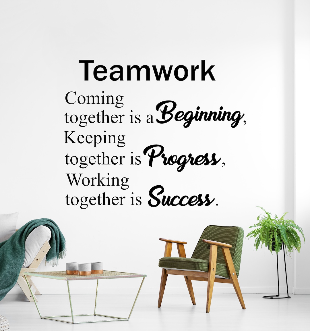 Coming Together is a Beginning Wall Decal. Motivation Quote. Teamwork ...