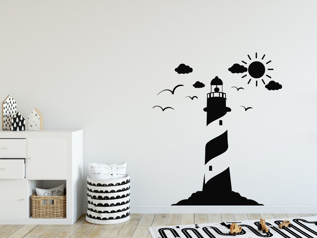 Lighthouse Wall Decals - Lighthouse Nursery Wall Decor - Nautical Wall ...