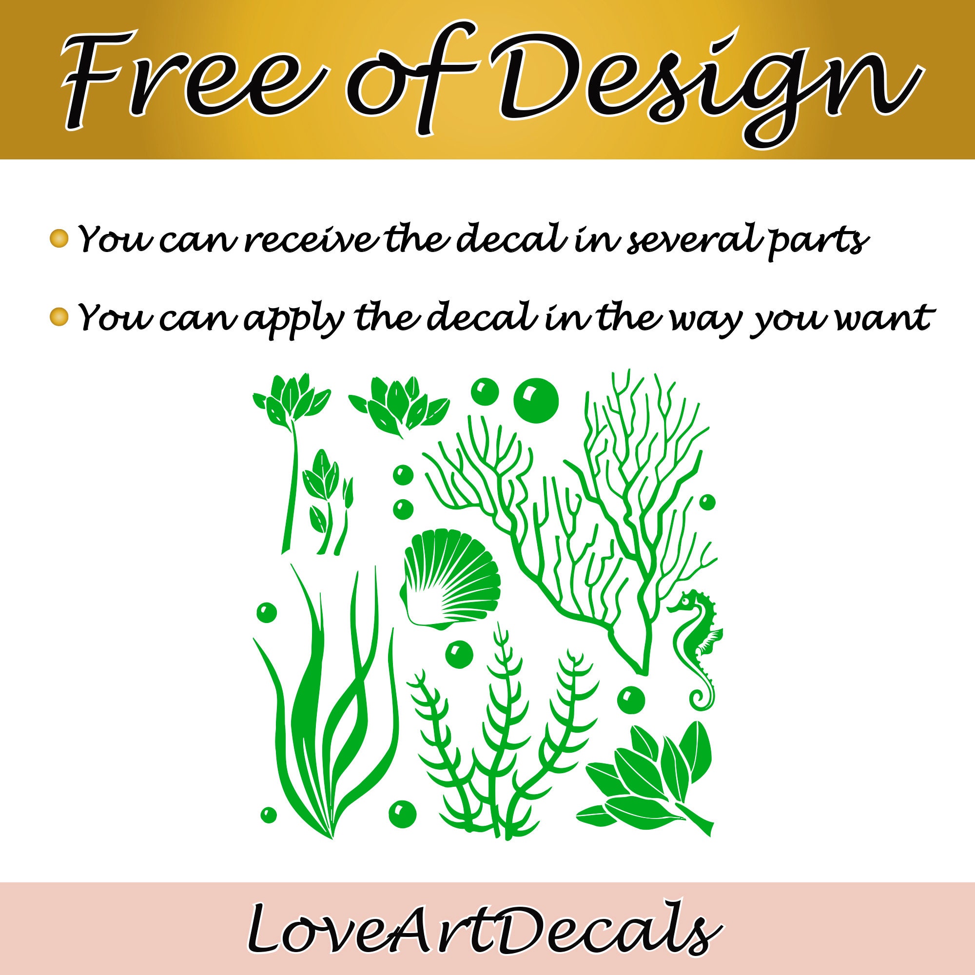 Wall Decals Sea Ocean. Nautical Wall Decals. Marine Life - Etsy