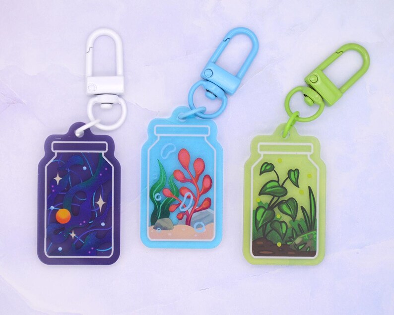 Terrariums - 1.5 Inch Acrylic Charm Keychain - Etsy