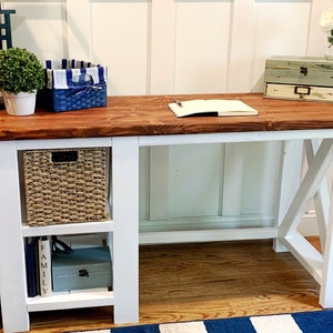 Rustic Farmhouse Desk With Shelves - Etsy