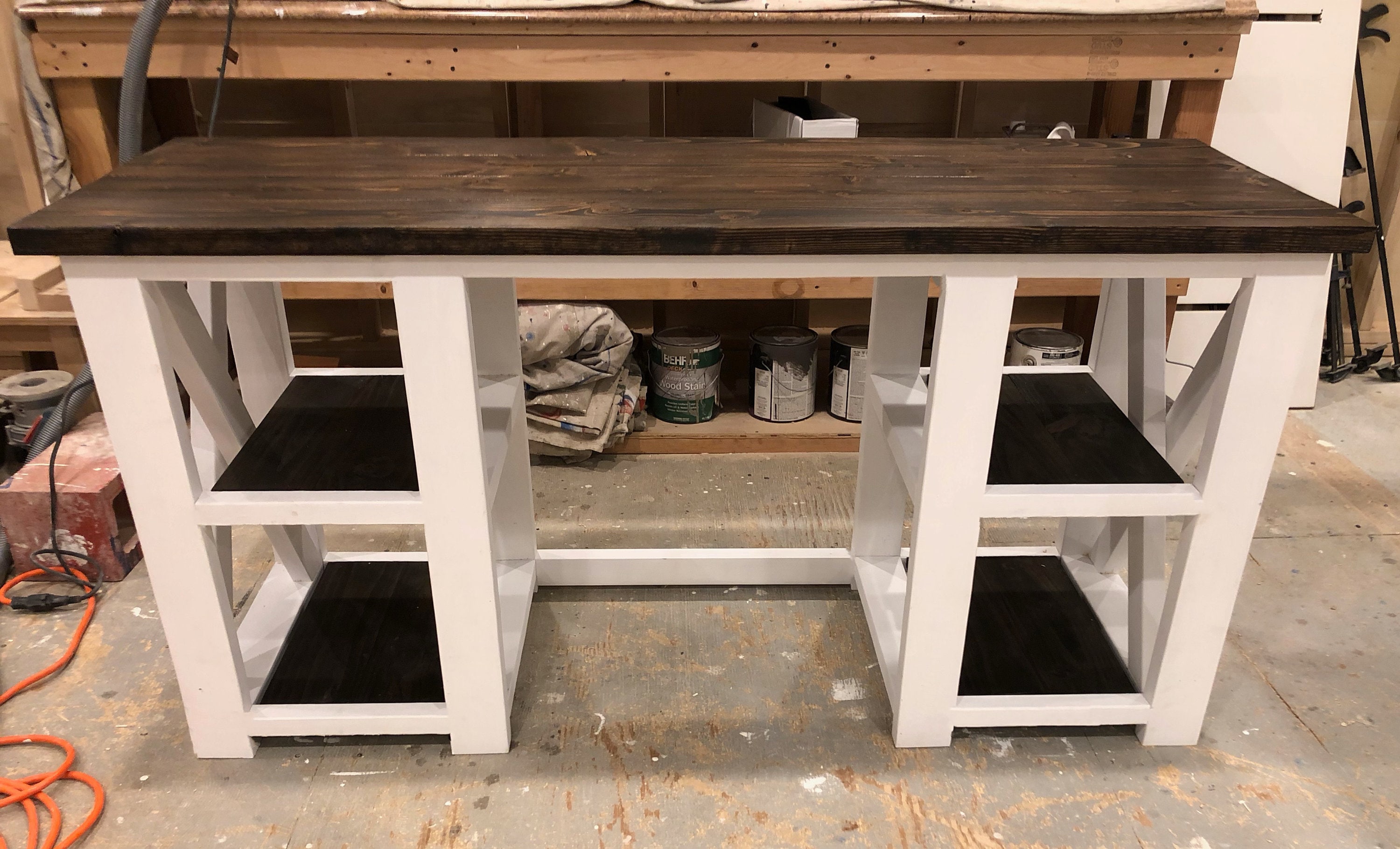 Rustic Farmhouse Desk With Shelves - Etsy