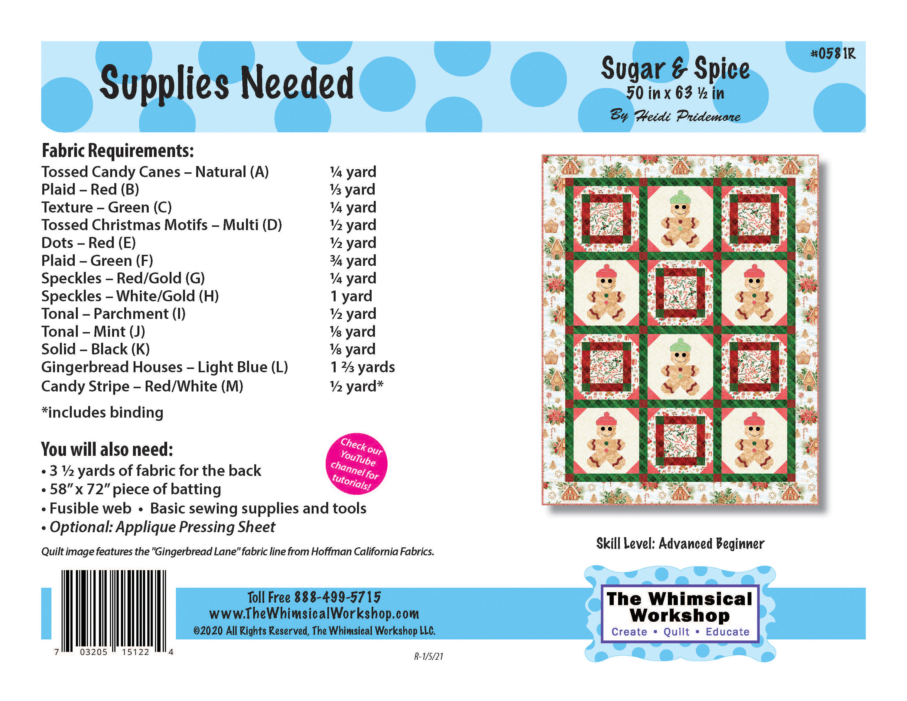 Sugar and Spice Pieced Quilt Pattern, Digital Sewing Instructions ...