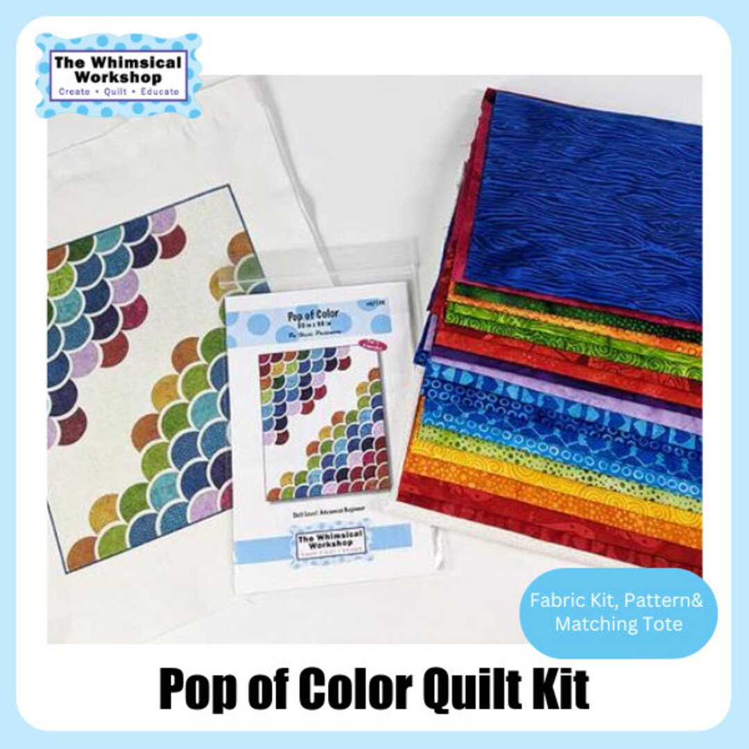 Pop of Color Quilt Kit, Includes Island Batiks Fabric for Quilt Top ...
