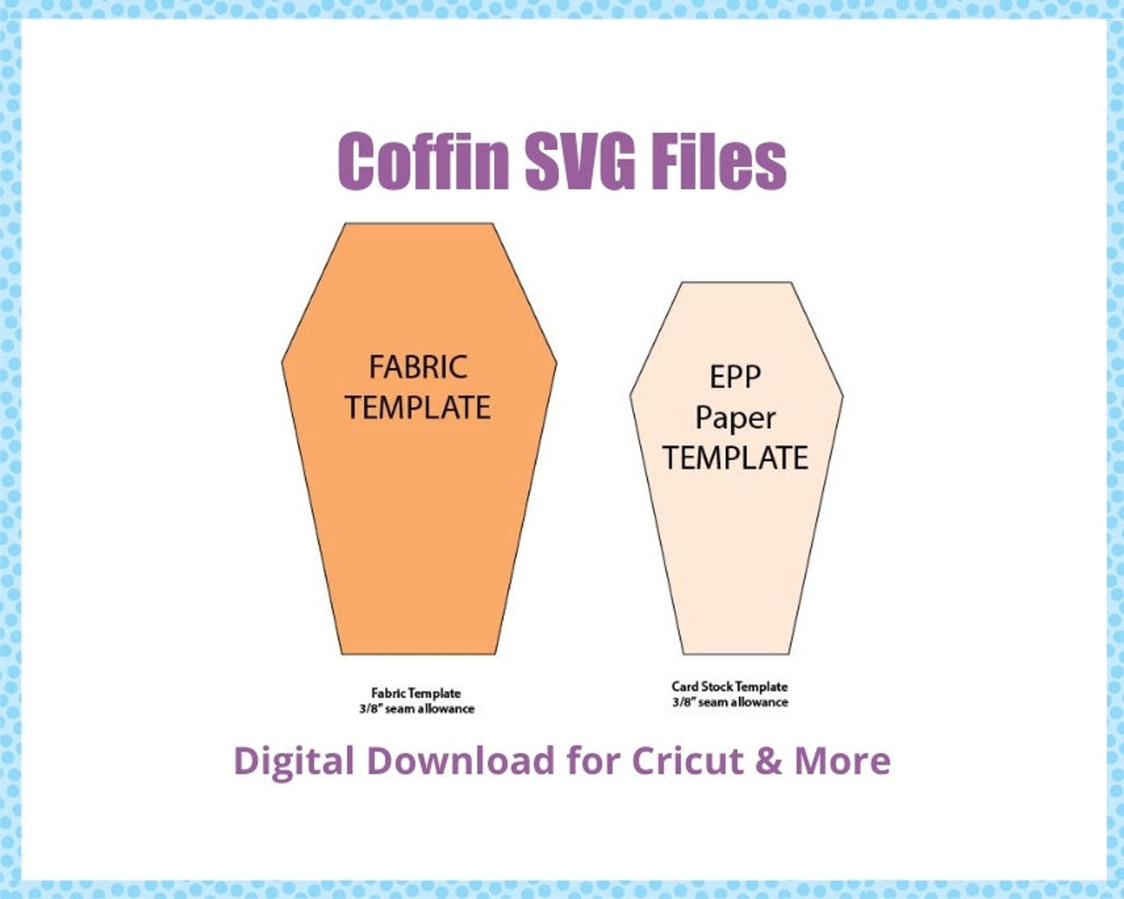 SVG file set EPP 4-3/4 Coffin Variation 01 Fabric & | Etsy
