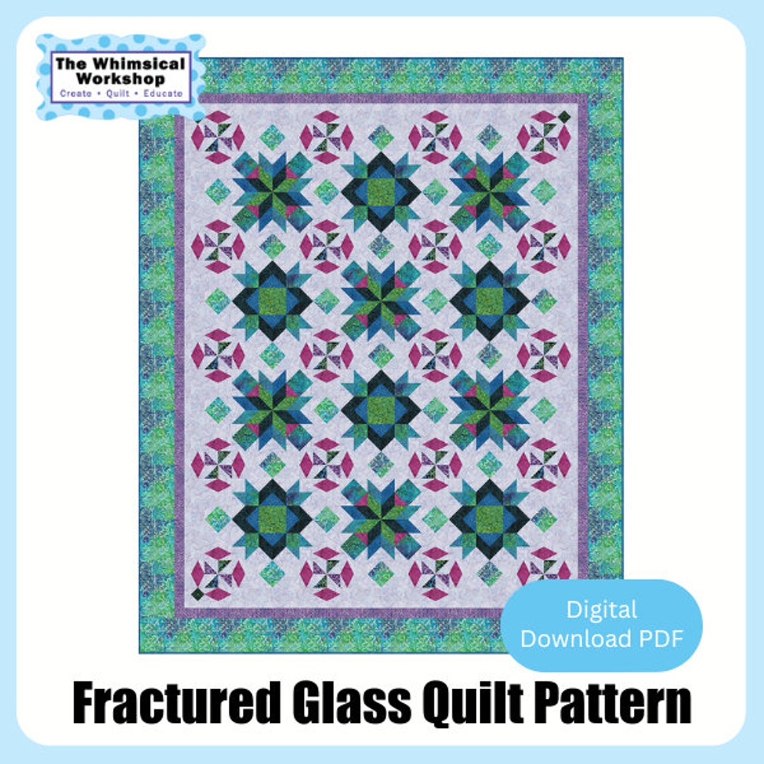 Fractured Glass Pieced Quilt Pattern Digital Sewing Instructions ...