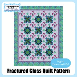 Fractured Glass Pieced Quilt Pattern Digital Sewing Instructions ...