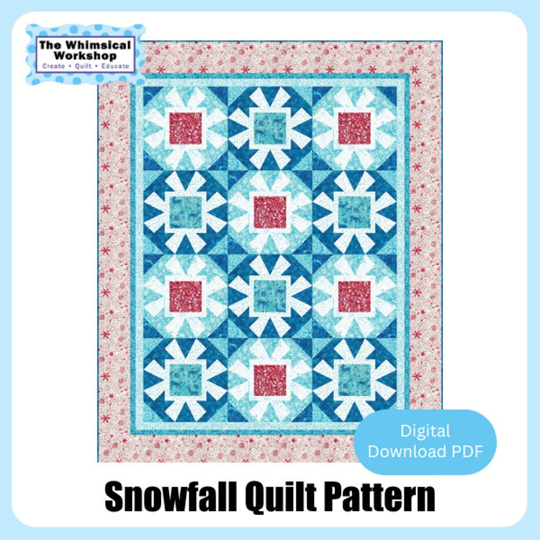 Snowfall Pieced Quilt Pattern, Digital Sewing Instructions, Advanced ...