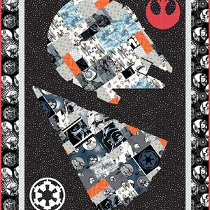 Star Wars Millennium Falcon Fusible Applique & Pieced Quilt Pattern ...