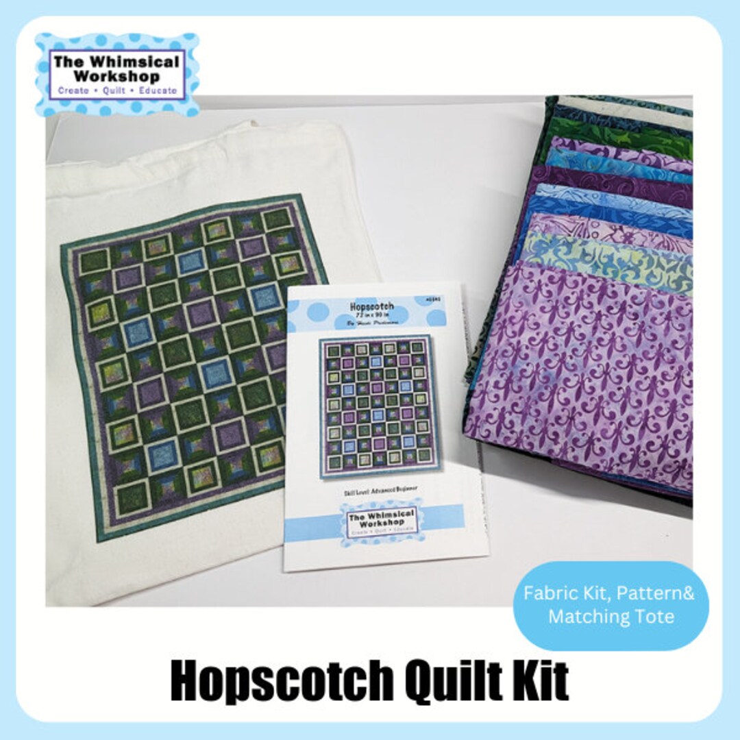Hopscotch Quilt Kit Includes Island Batiks Fabric for the Quilt Top ...