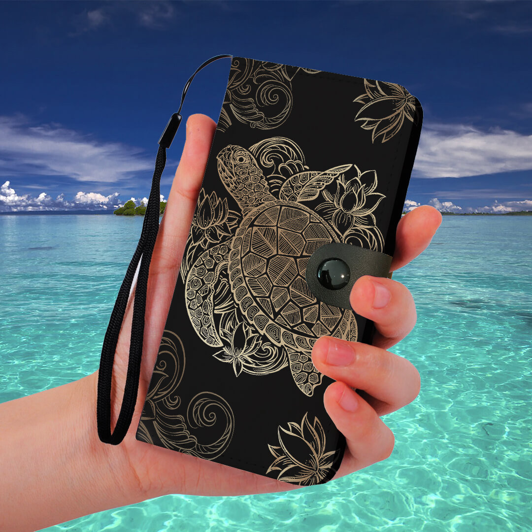 Sea Turtle Phone Wallet Case, Turtle Lover Gift Idea, Smartphone Card ...