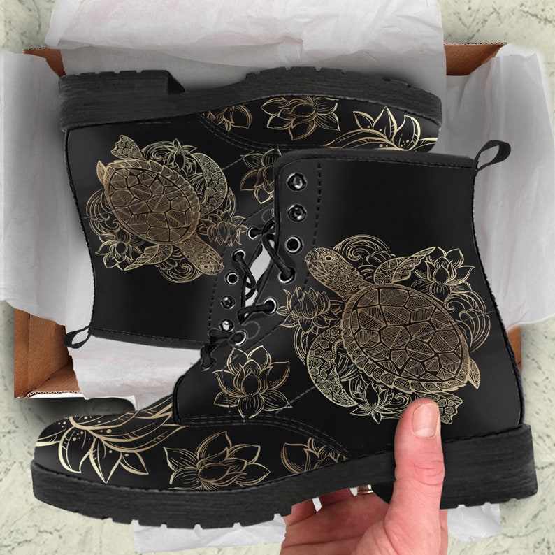 Sea Turtle Boots Booties, Sea Turtle Shoes Art, Turtle Lover Gift ...