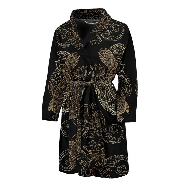 Sea Turtle Shell Pattern Print Men's Bathrobe